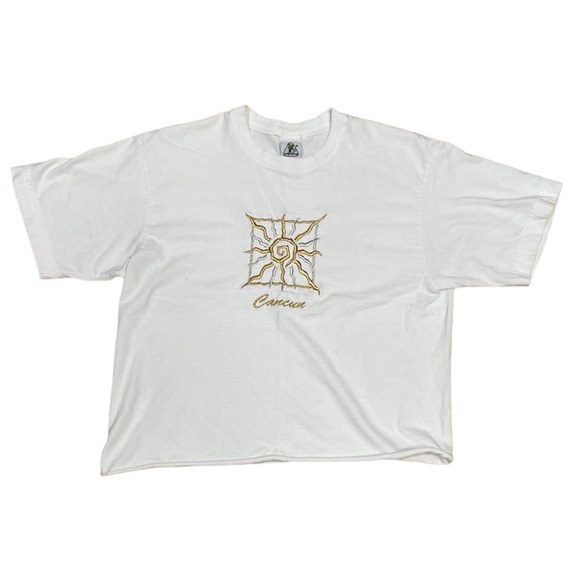 Pancho | Tops | Vintage Pancho Cancun Mexico Vacation Embroidered Boxy ...